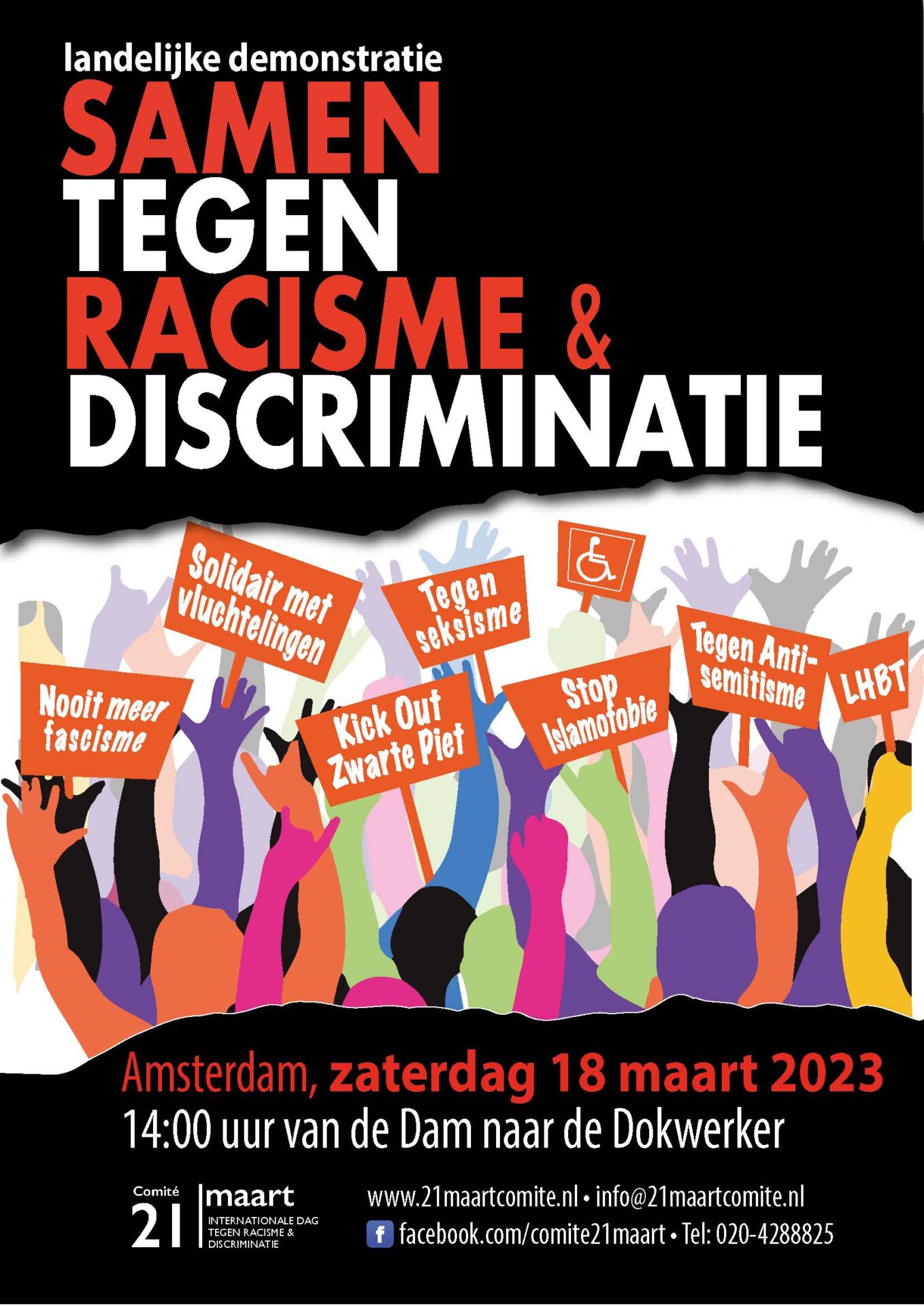18 maart, Amsterdam: demonstratie in het kader van de internationale ...