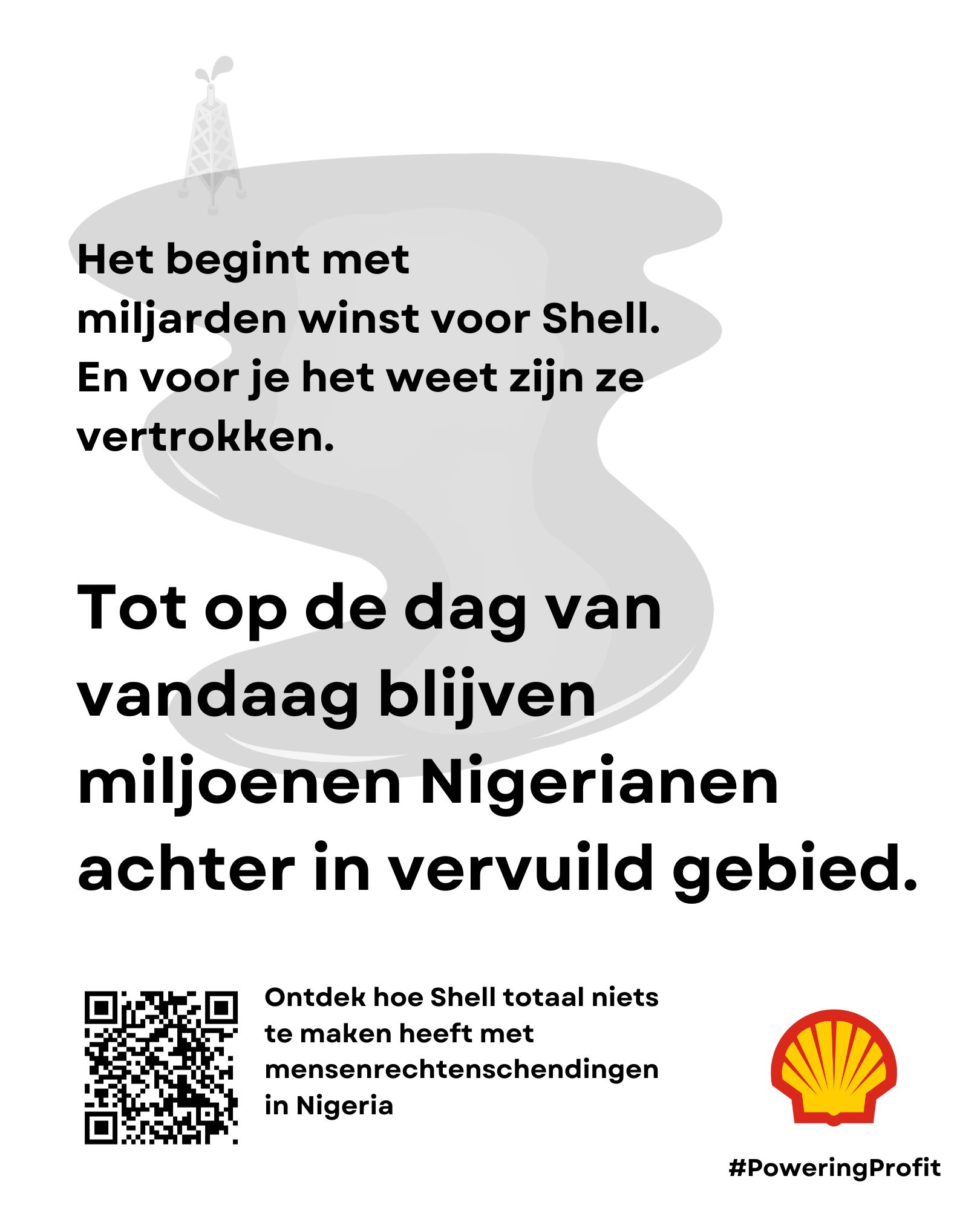 Shell eist dat wij onze poster over de Ogoni 9 verwijderen. Dat gaan we ...